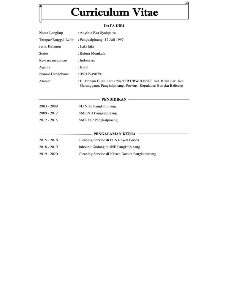 CV Adythia Eka Syahputra - 1 | PDF
