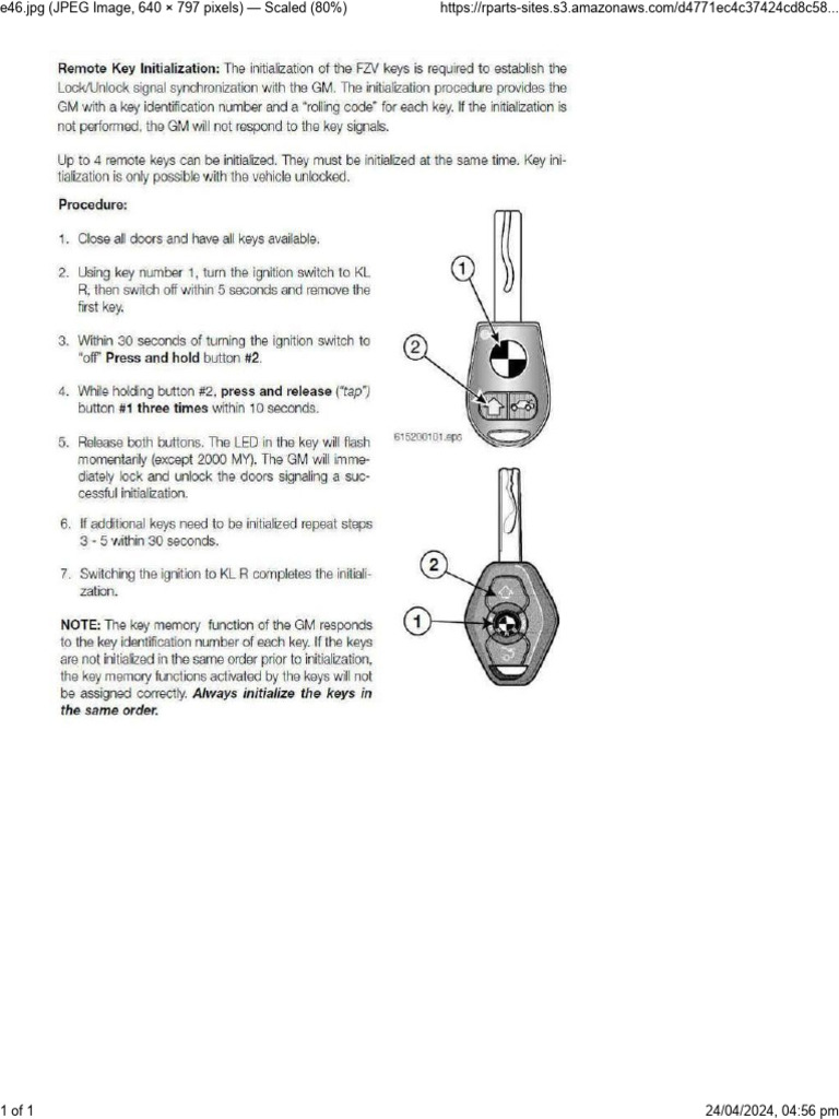 BMW E46 Key Pairing Instruction | PDF | Games & Activities | Computers
