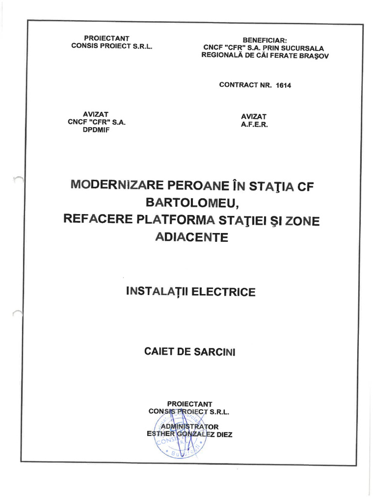 Caiet de Sarcini IE | PDF