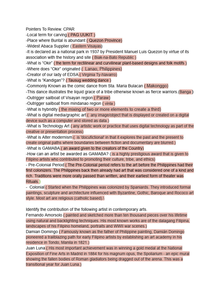 Pointers To Review | PDF | Philippines | Cebu