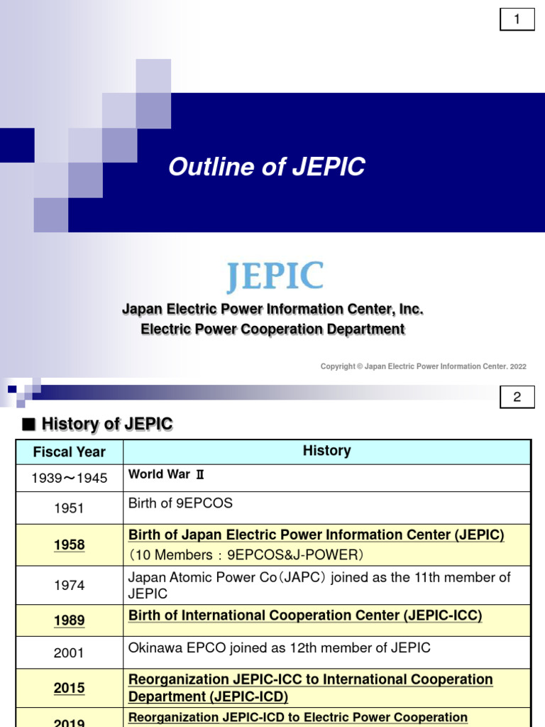 1.outline of JEPIC | PDF | Electrical Grid | Renewable Energy