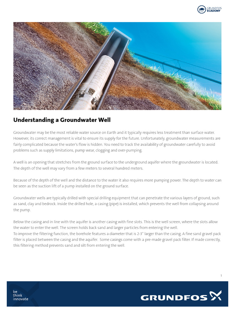 Module 4 Pump Sizing Understanding A Groundwater Well Master | PDF ...