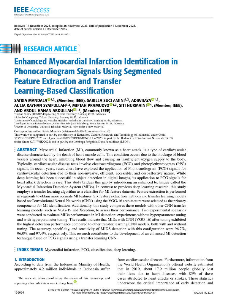 Enhanced Myocardial Infarction Identification in Phonocardiogram ... Enhanced Myocardial Infarction Identification in Phonocardiogram ...
