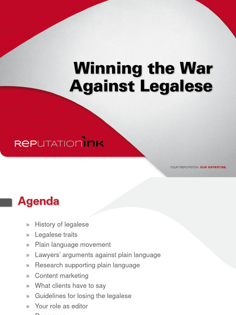 Legalese Presentation 2 | PDF | Plain Language | Jargon