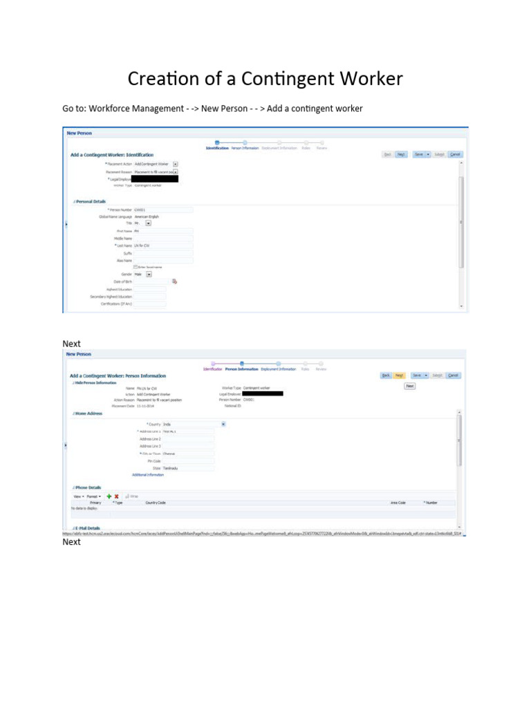 Creating&Converting A Contingent Worker | PDF