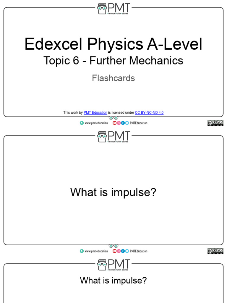 Flashcards - Topic 6 Further Mechanics - Edexcel Physics A-Level | PDF ...