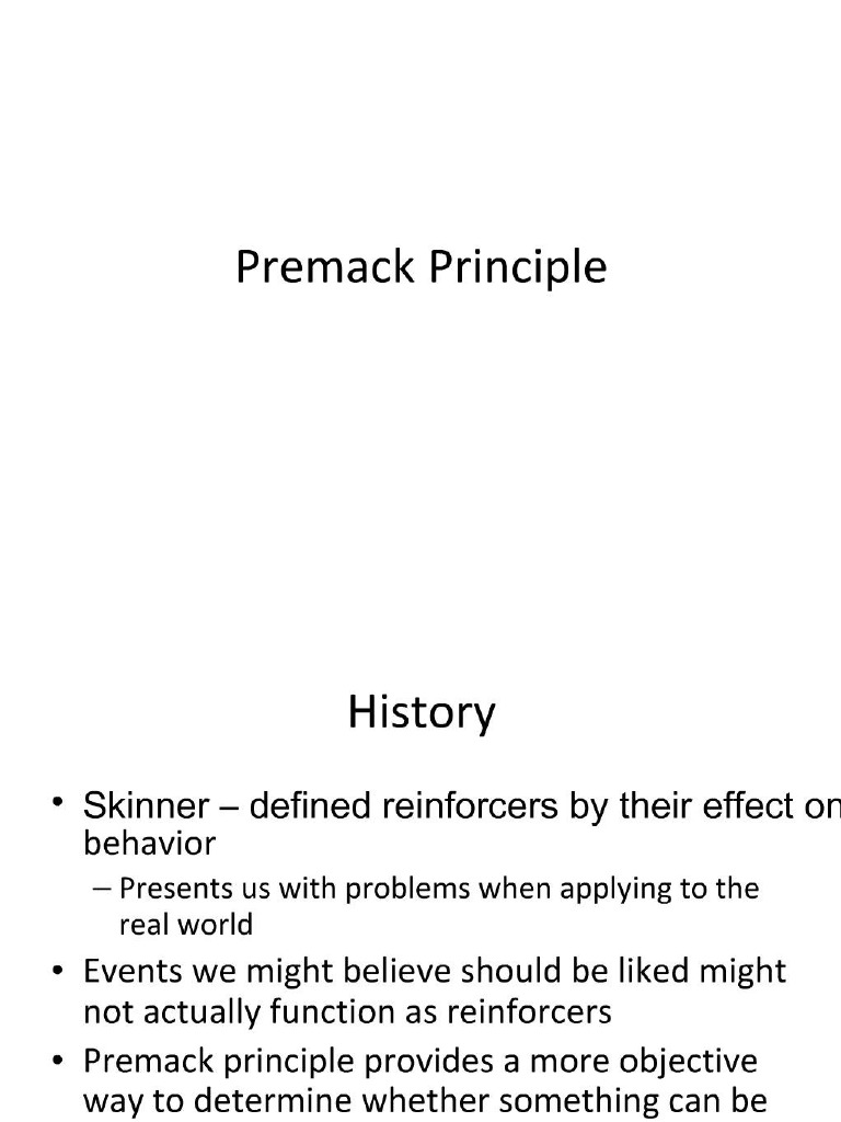 Premack Principal | PDF