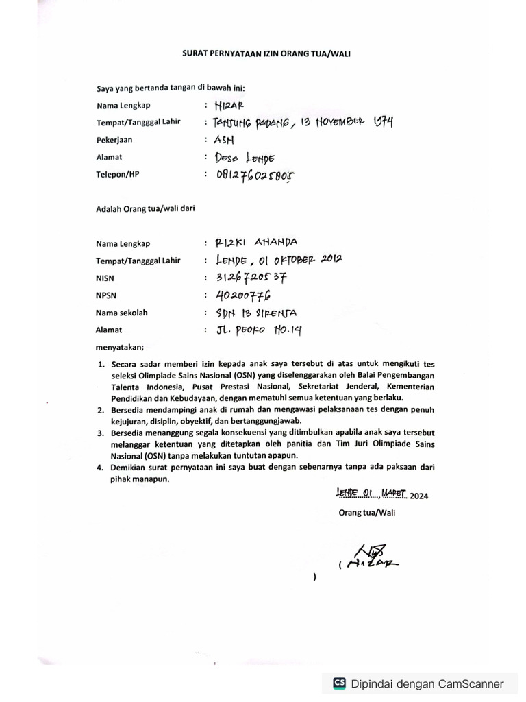 Rizki Ananda Izin Orang Tua Pdf