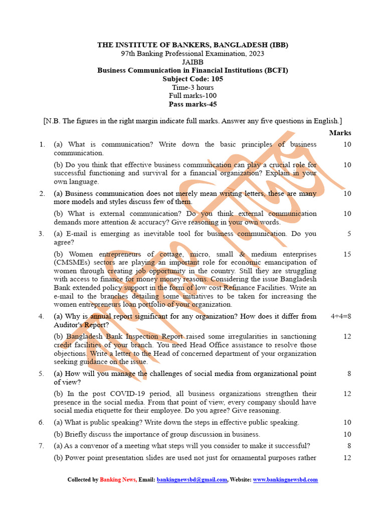JAIBB 97th 2023 105. - Business Communication in Financial Institutions ...