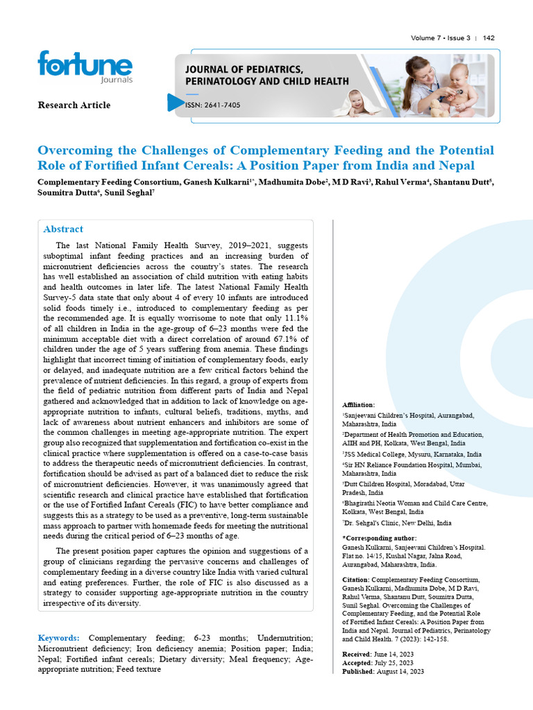 Expert Opinion Paper | PDF | Malnutrition | Breastfeeding