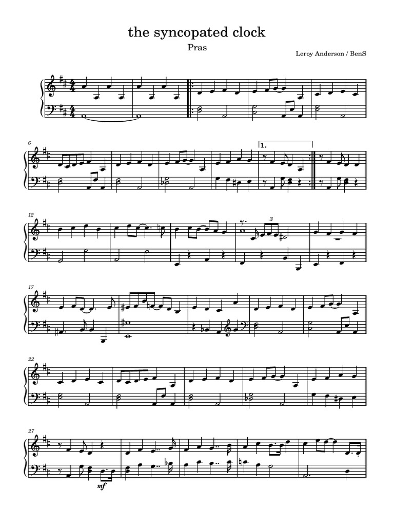 syncopated clock | PDF | Musical Compositions | Compositions