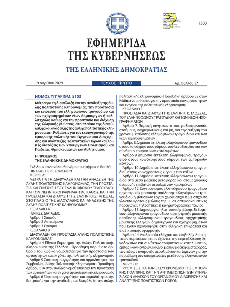 FEK-2024-Tefxos A-00057-Downloaded - 24 - 04 - 2024 | PDF