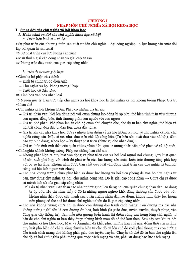 Chương 1 CNXHKH | PDF