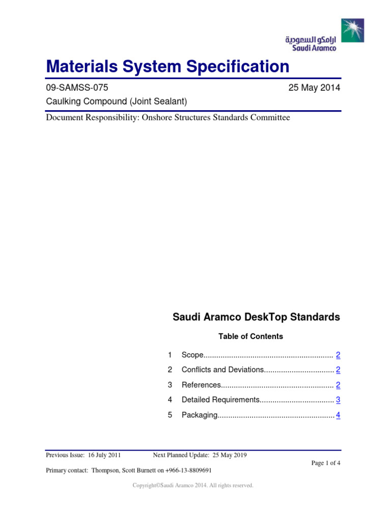 09 Samss 075 | PDF | Specification (Technical Standard) | Chemical Substances