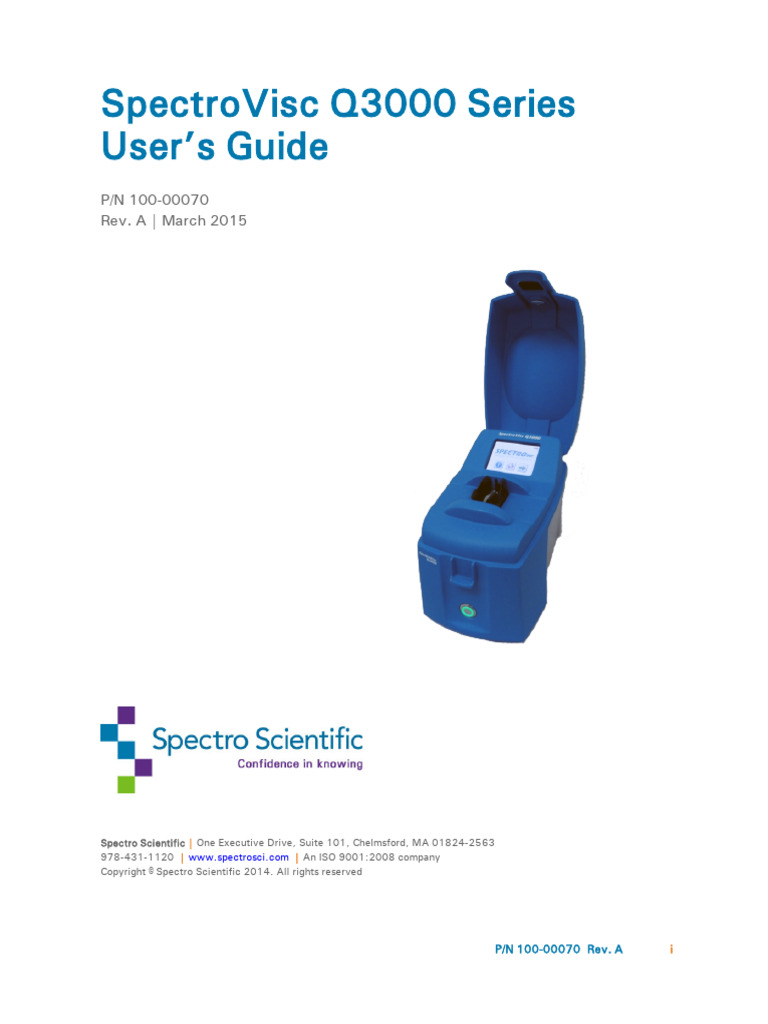 100-00070 Rev A SpectroVisc Q3000 Series User's Guide | PDF ...
