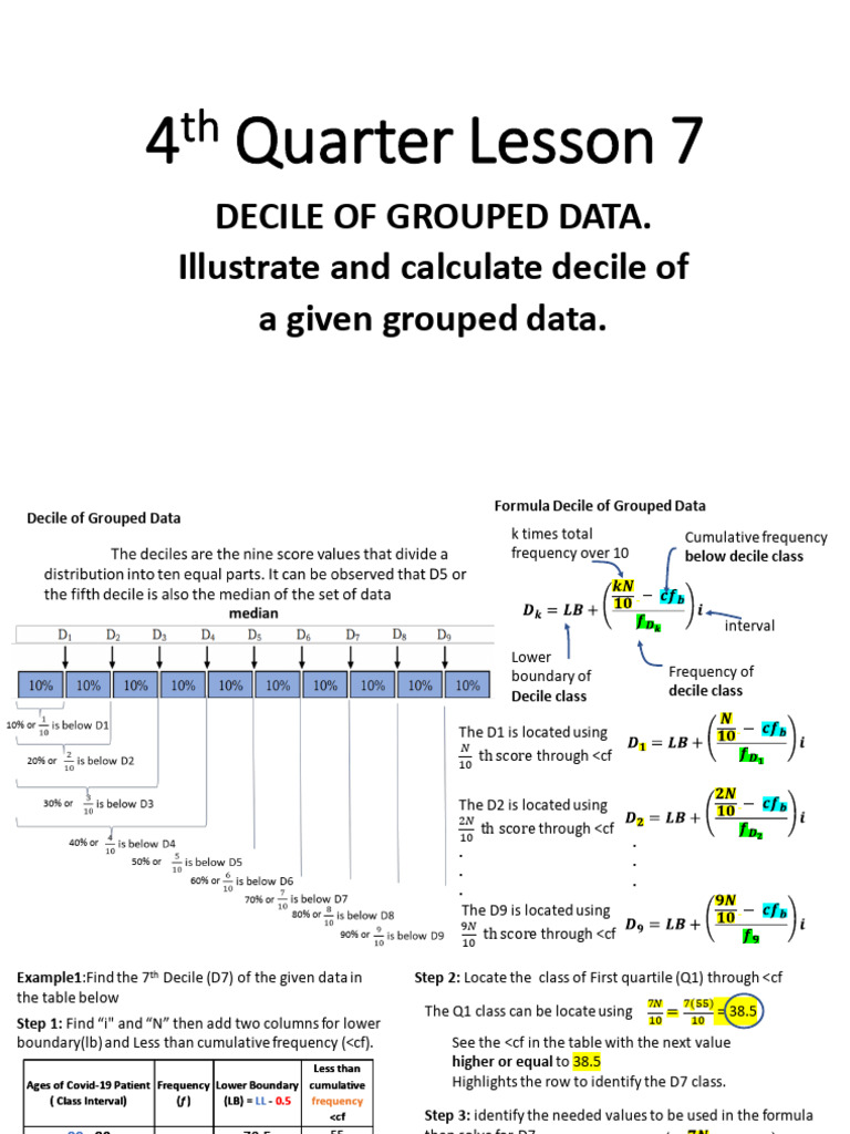 4th Lesson 7 Decile of Grouped Data | PDF | Applied Mathematics