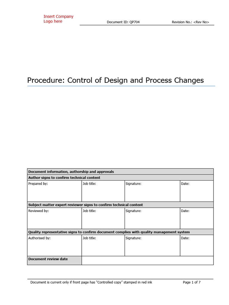 Control of Design Process Changes | PDF | Verification And Validation