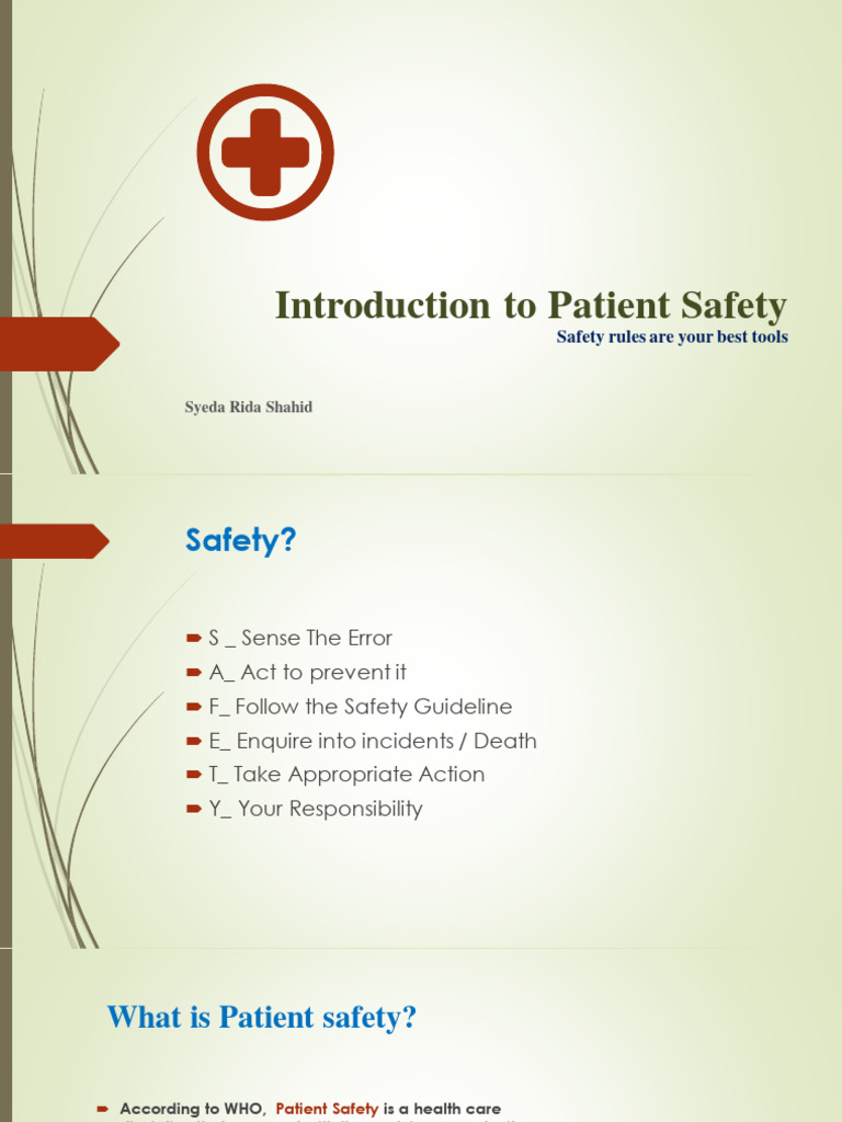 Introduction To Patient Safety | Download Free PDF | Patient Safety ...