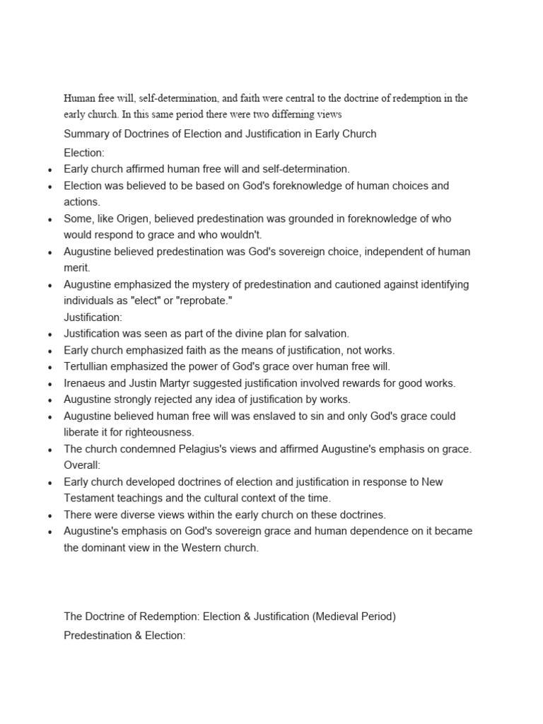Election and Justification in Church History | PDF | Justification ...