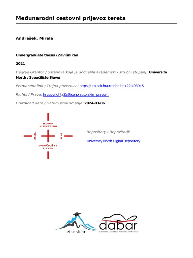 Medunarodni Cestovni Prijevoz Tereta Andrasek | PDF