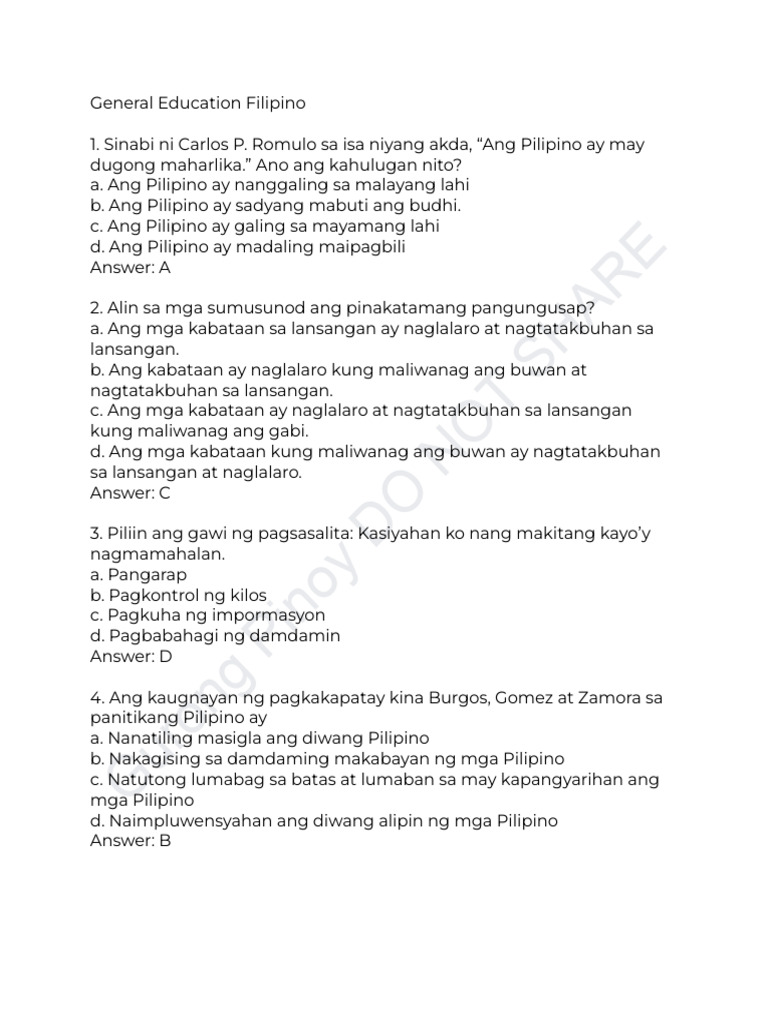 General Education Filipino | PDF