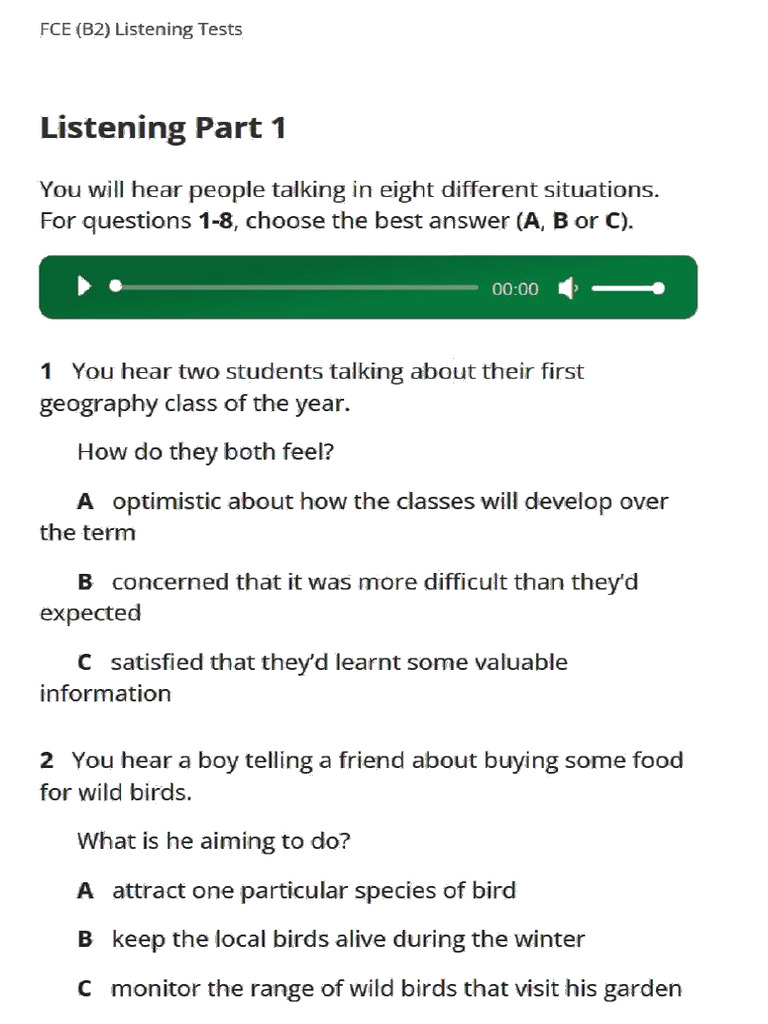 Fce Listening 1 | PDF