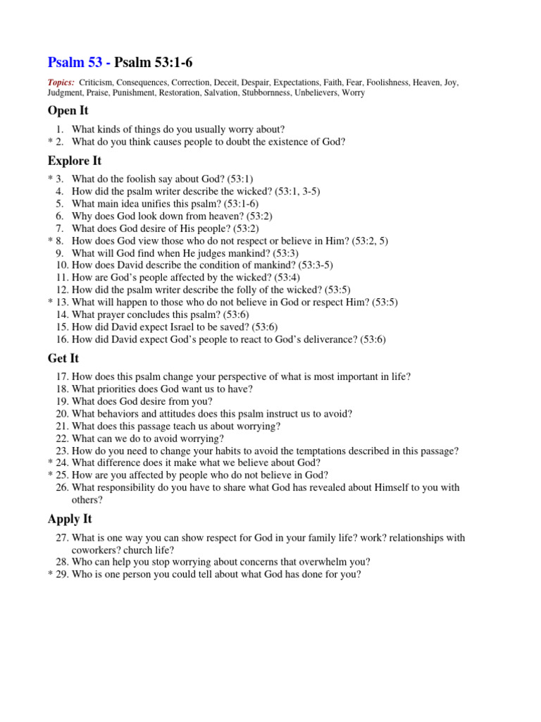 Psalm+53 1-6 | PDF | Career & Growth