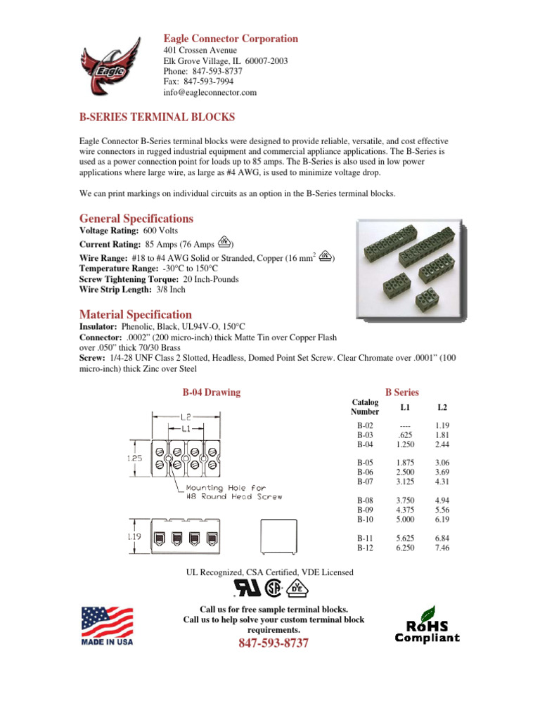 B-Series Specs | PDF | Electric Power | Electrical Components