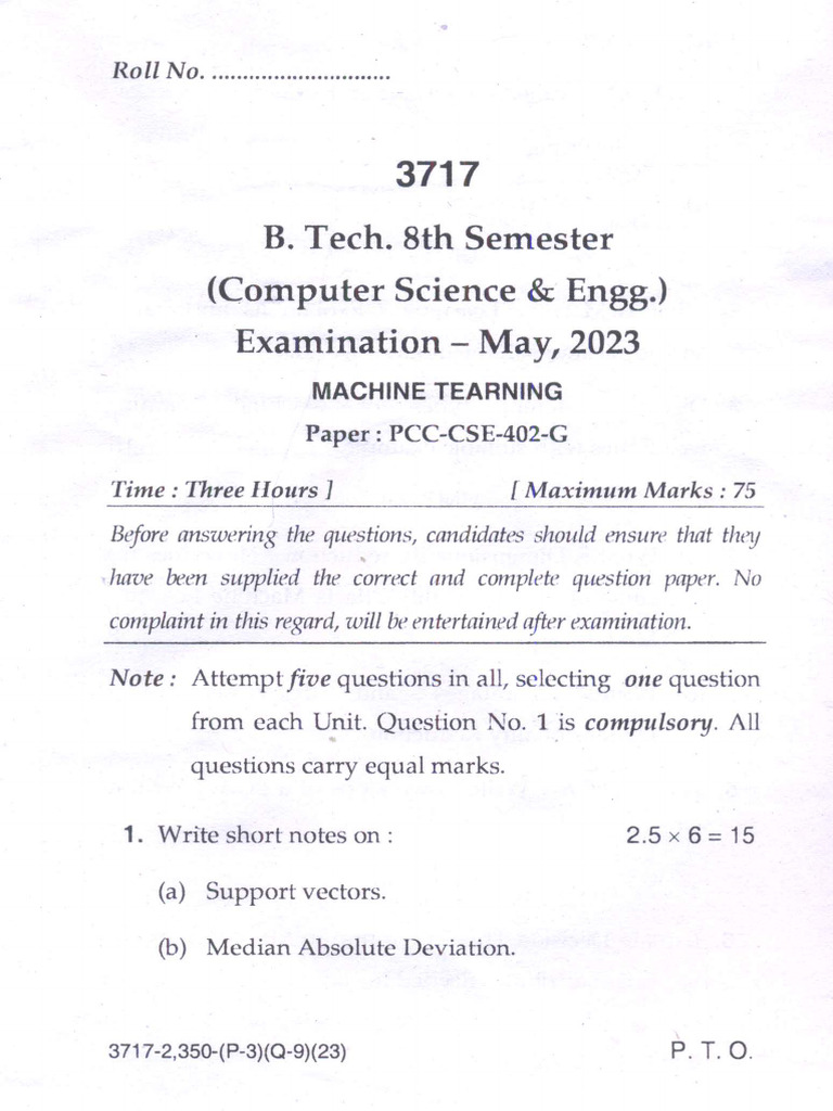 2023 G Machine Learning | PDF