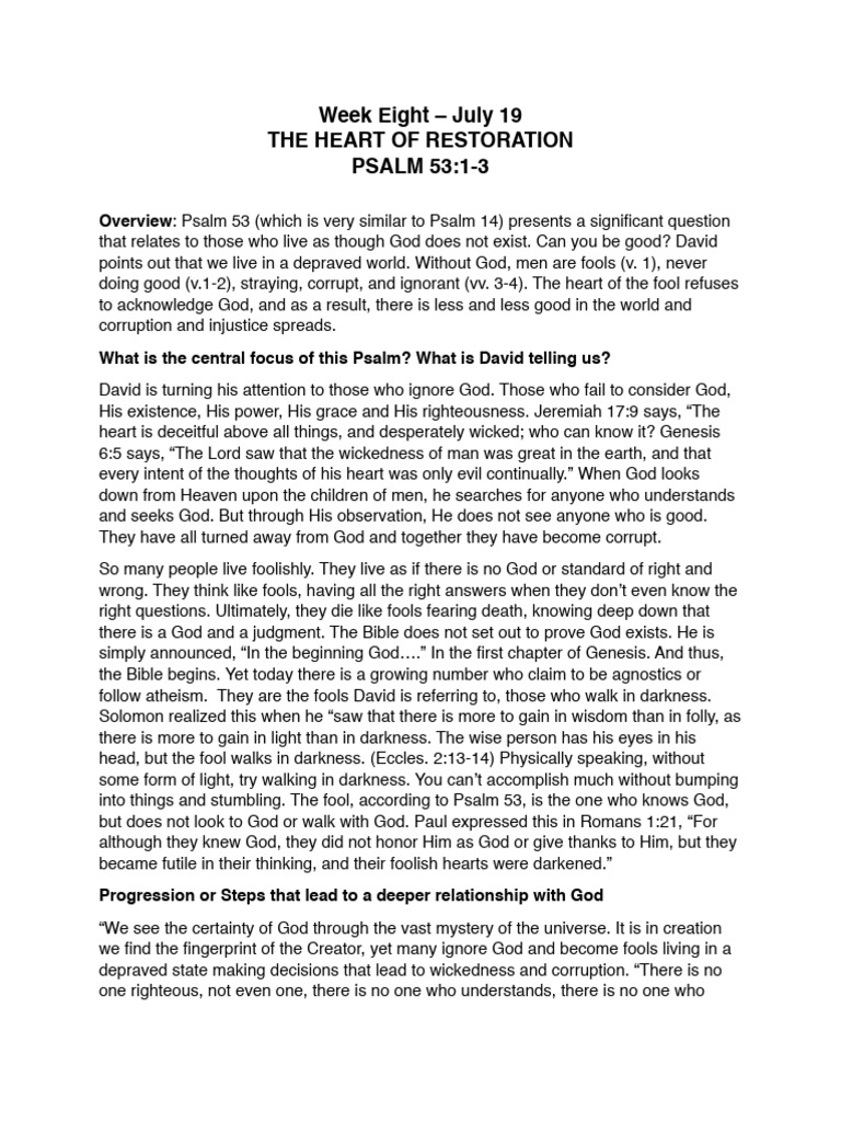 Psalm-53-final | PDF | Sin | Religious Belief And Doctrine
