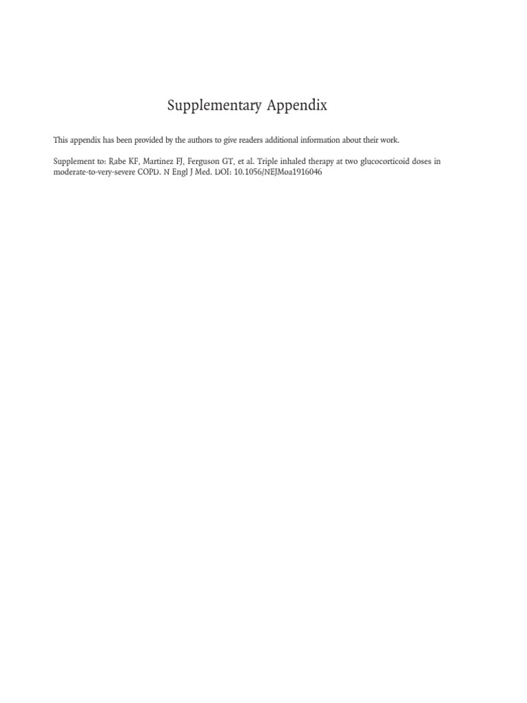 ETHOS Supplementary Appendix | PDF | Pneumonia | Chronic Obstructive Pulmonary Disease