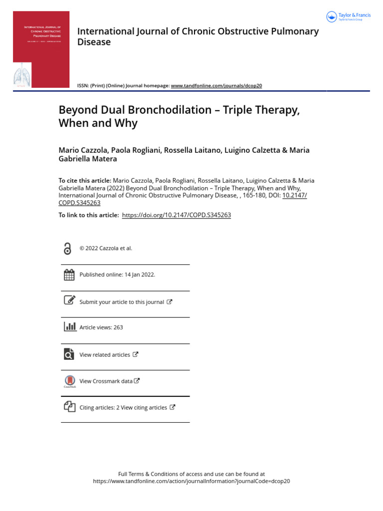 Beyond Dual Bronchodilation - Triple Therapy, When and Why | PDF ...