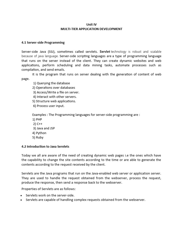 AJP Unit IV | PDF | Java (Programming Language) | World Wide Web