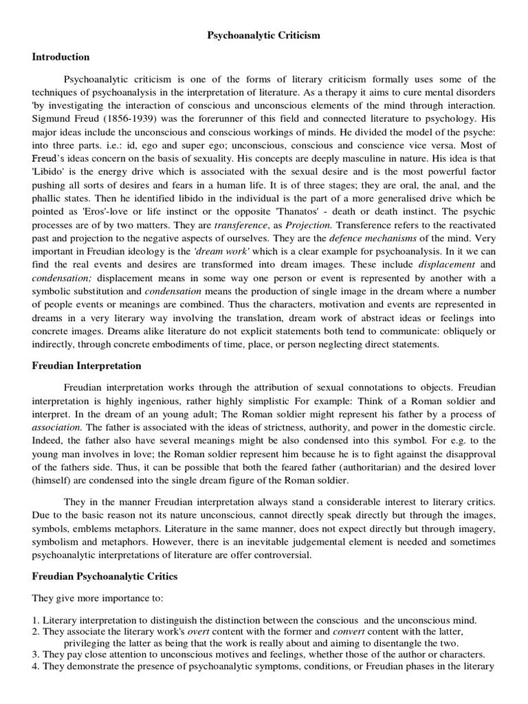 Psychoanalytic Criticism | PDF | Psychoanalysis | Jacques Lacan