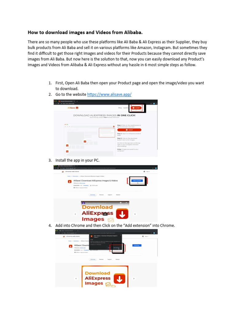 final How to download images and videos from alibaba | PDF