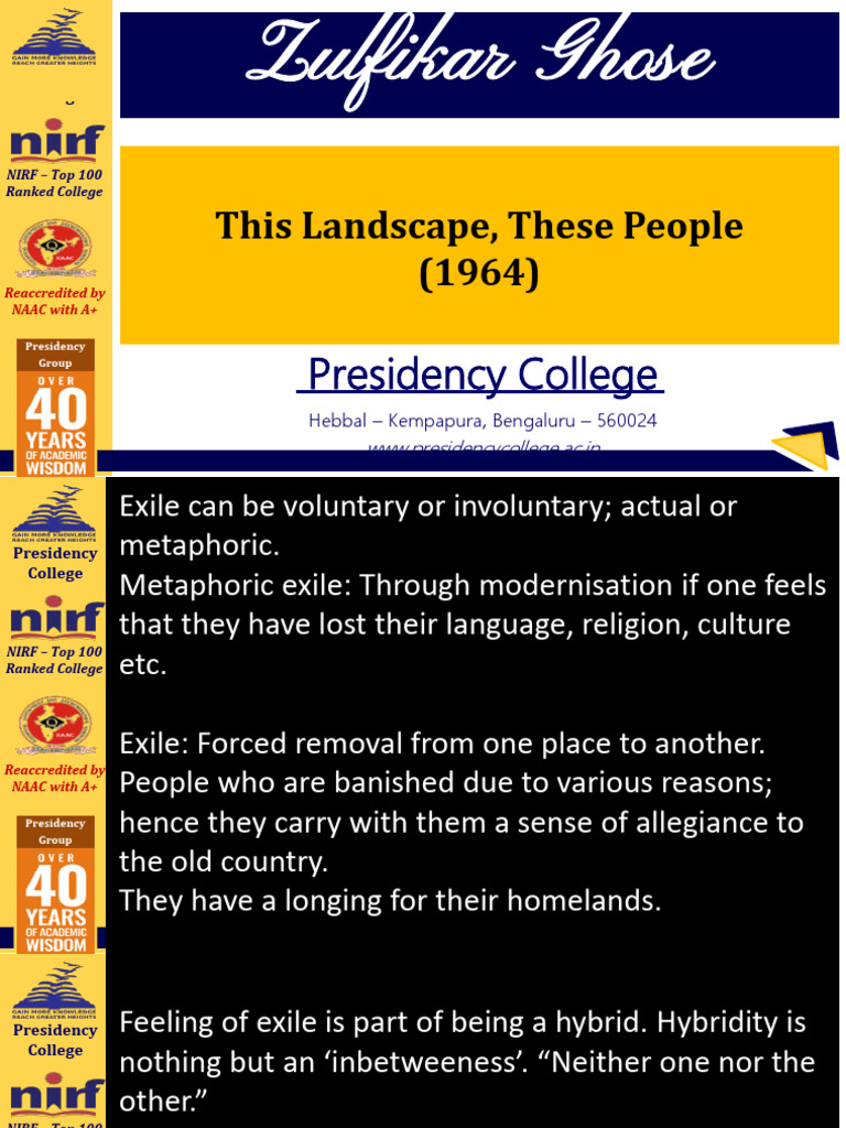 Zulfikar Ghose - This Landscape, These People | PDF | Exile