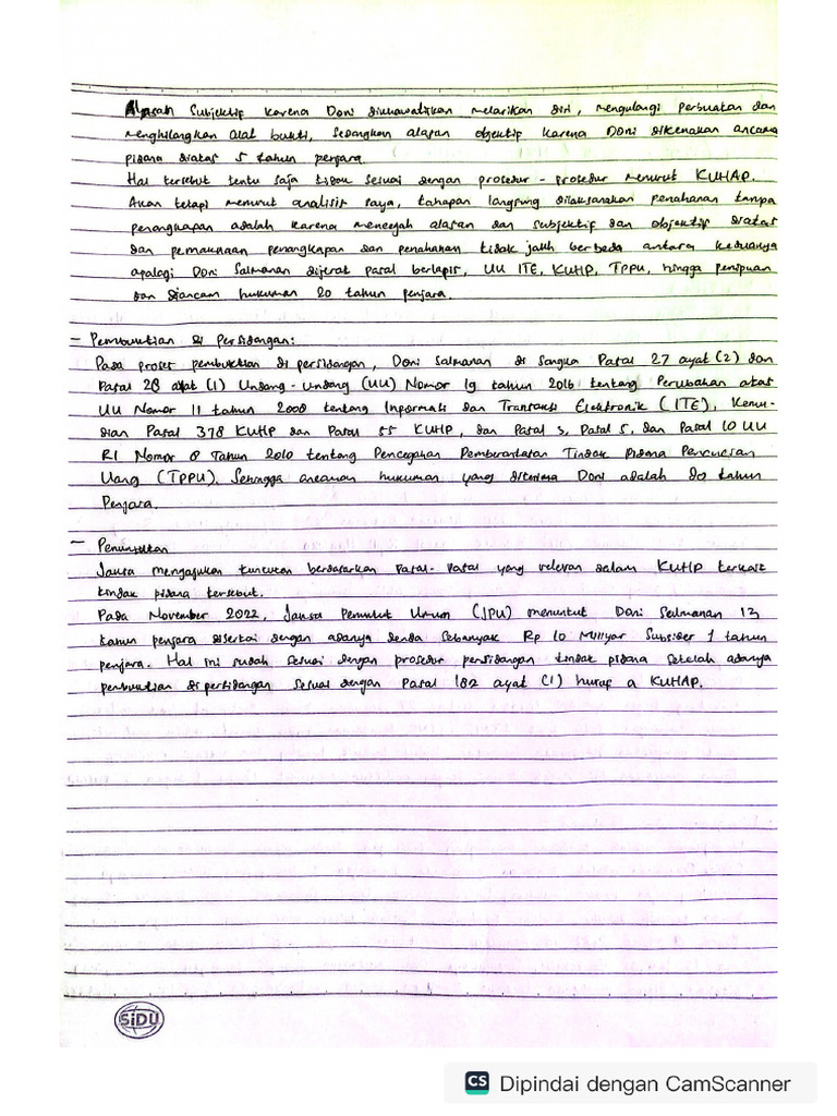 Uts Hukum Acara Pidana - Muhammad Rizki Nur Illahi - 2112110223 | PDF