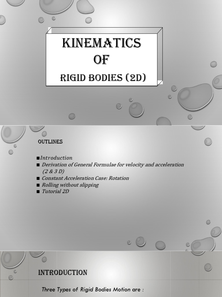 2D Rigid Body Kinematics Guide | PDF | Kinematics | Velocity