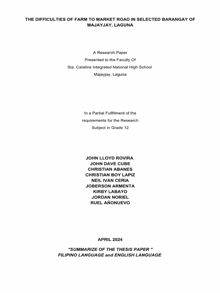 Summarize of Thesis Paper | PDF