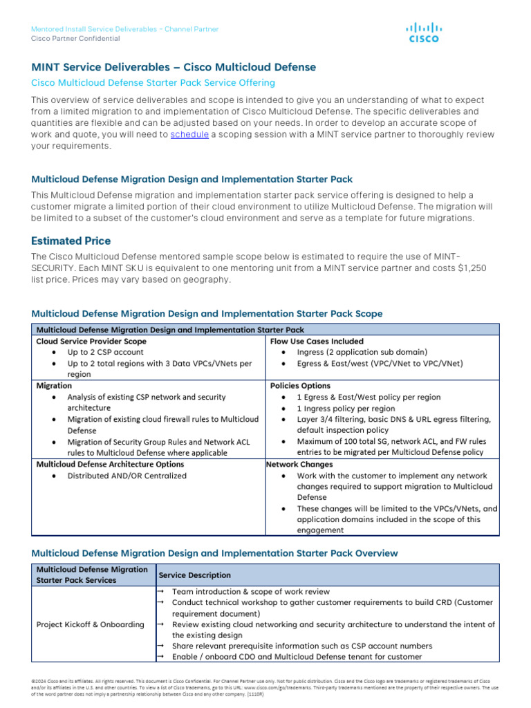 MINT Multicloud Defense Mentored Install Scope Guide | PDF | Cloud ...