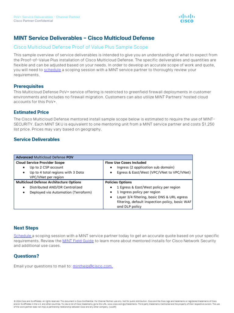 MINT-Multicloud-Defense-PoV--Sample-Scope-Guide | PDF | Firewall (Computing) | Cloud Computing