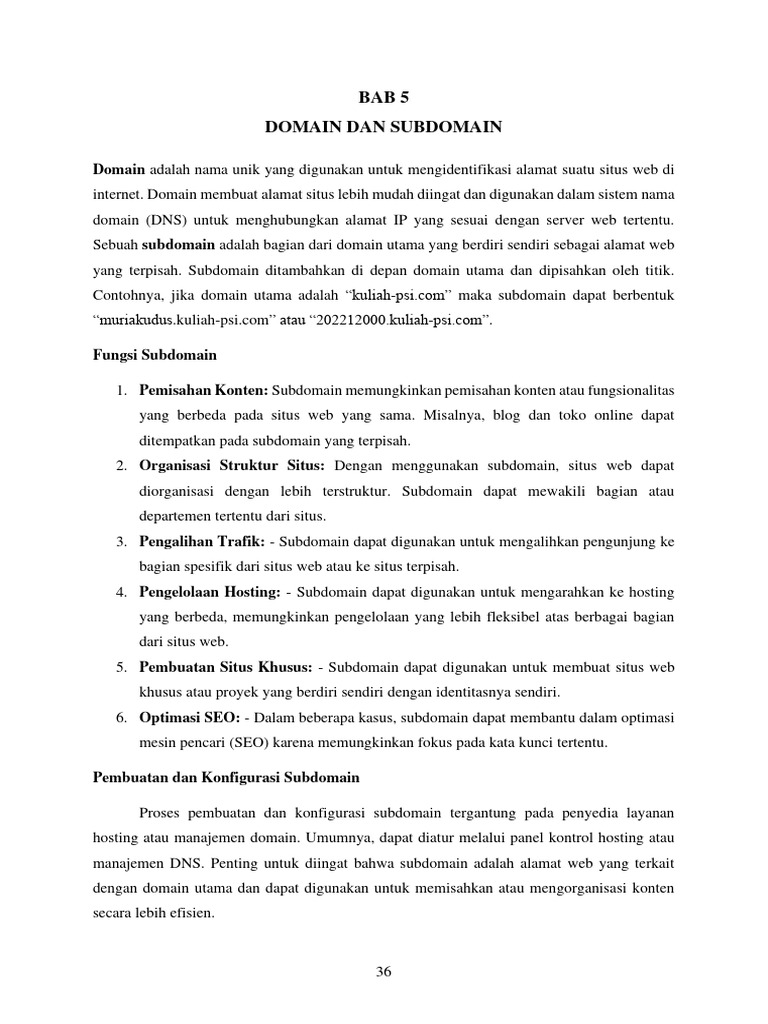 Materi Pertemuan 4 - Pembuatan Subdomain | PDF | Komputer