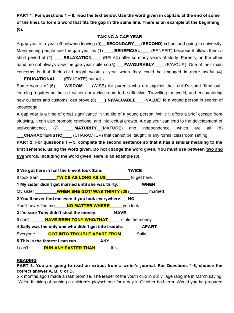 25 - Answer Key | PDF