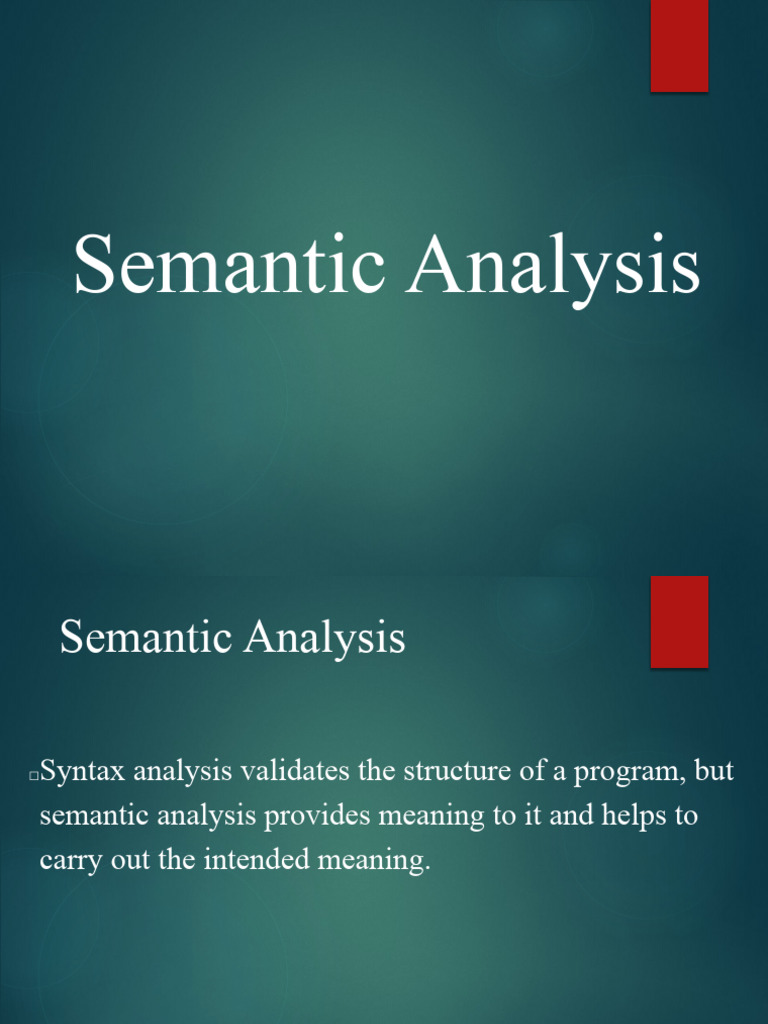 Semantic Analysis | PDF | Grammar | Computer Programming
