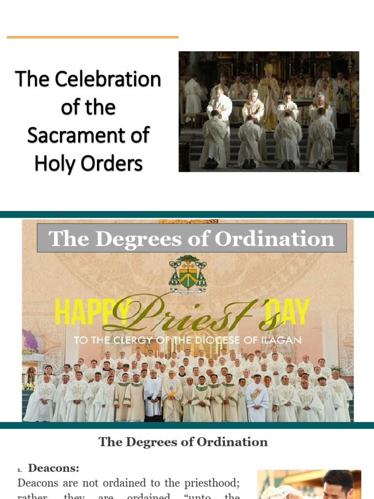 Lesson 14 - The Celebration of The Sacrament of Holy Orders | PDF ...