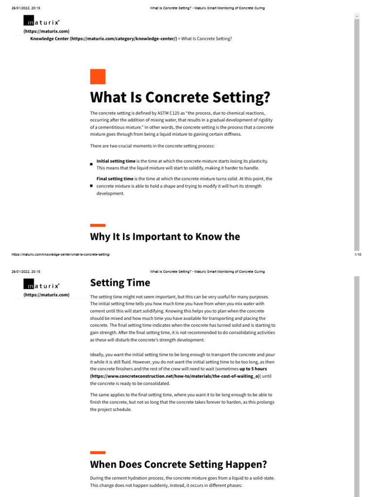 Concrete Setting Time | Download Free PDF | Concrete | Cement