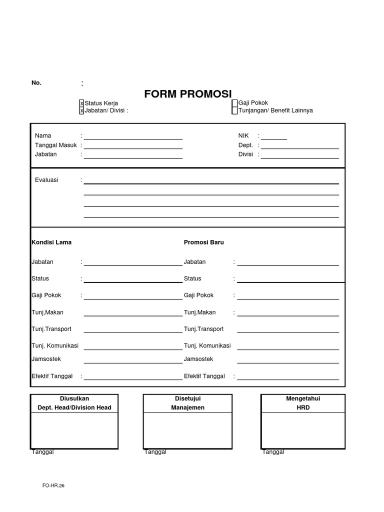 Form Promosi Karyawan | PDF