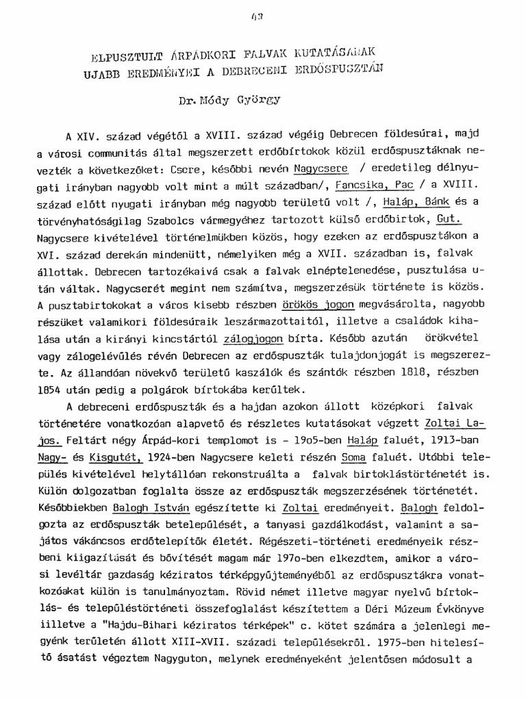 Elpusztult Árpádkori Falvak Kutatásai | PDF