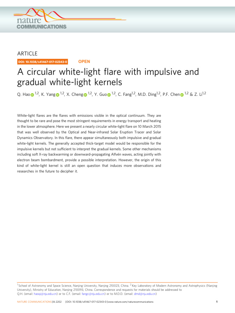 A Circular White-Light Are With Impulsive and Gradual White-Light ...