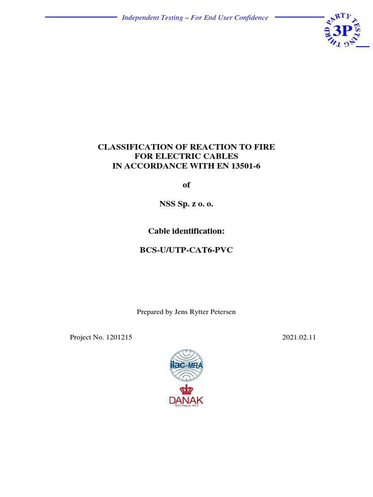Fire Classification for CAT6 Cables | PDF | Technology & Engineering